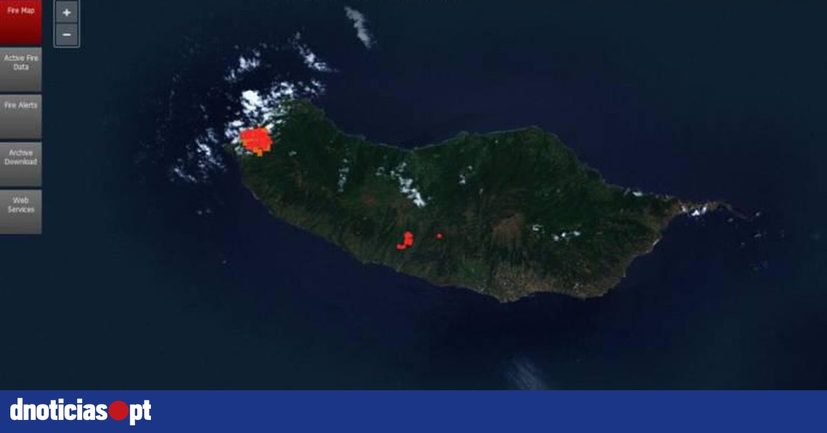 Incêndios na Madeira detectados pelos satélites da NASA — DNOTICIAS.PT