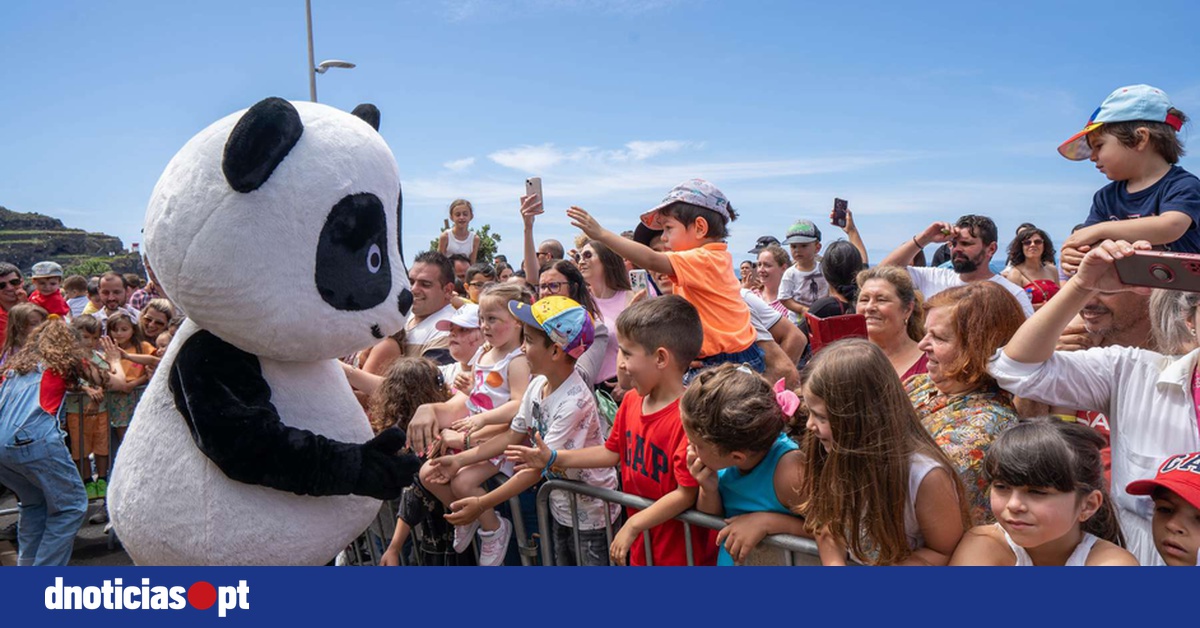 Panda encantou 'miúdos e graúdos' na Ribeira Brava — DNOTICIAS.PT