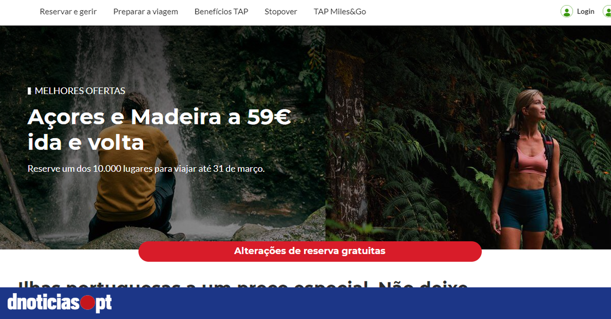 TAP lança 10 mil lugares nas rotas da Madeira e Açores por apenas 59 ...